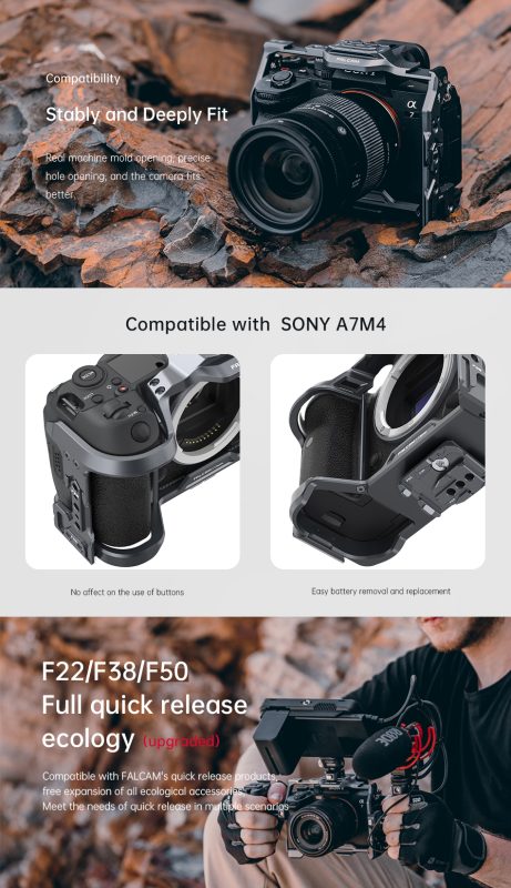 Falcam 2824A F22&F38&F50 Quick Release Camera Cage (for A7M4) V2 | Digital2home