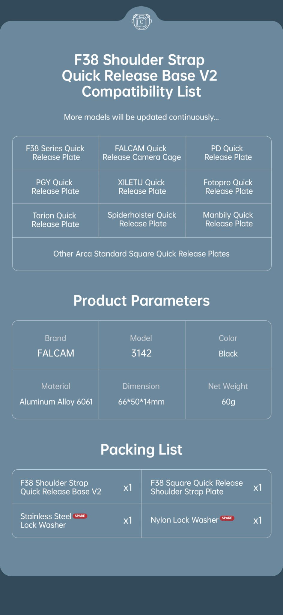Falcam 3142 F38 Shoulder Strap Quick Release Kit V2 | Digital2home