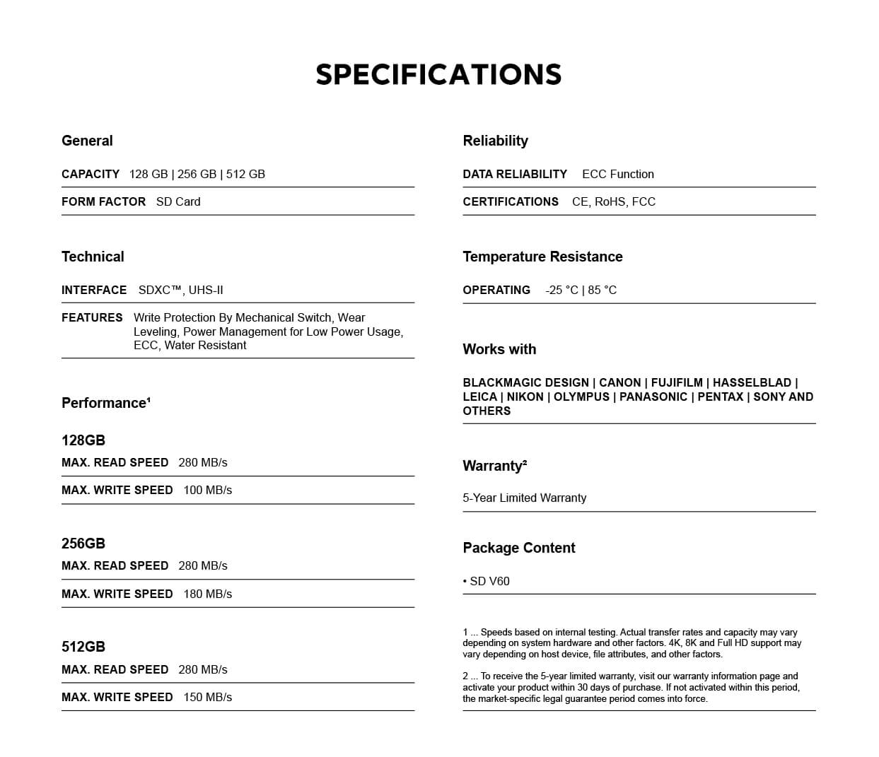 Homan UHS-II SD Card (V60) | Digital2home