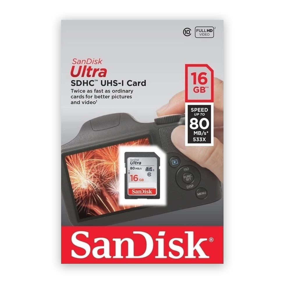 Sandisk SDHC 16GB C10 80mb โปรโมชั่น ราคาพิเศษ